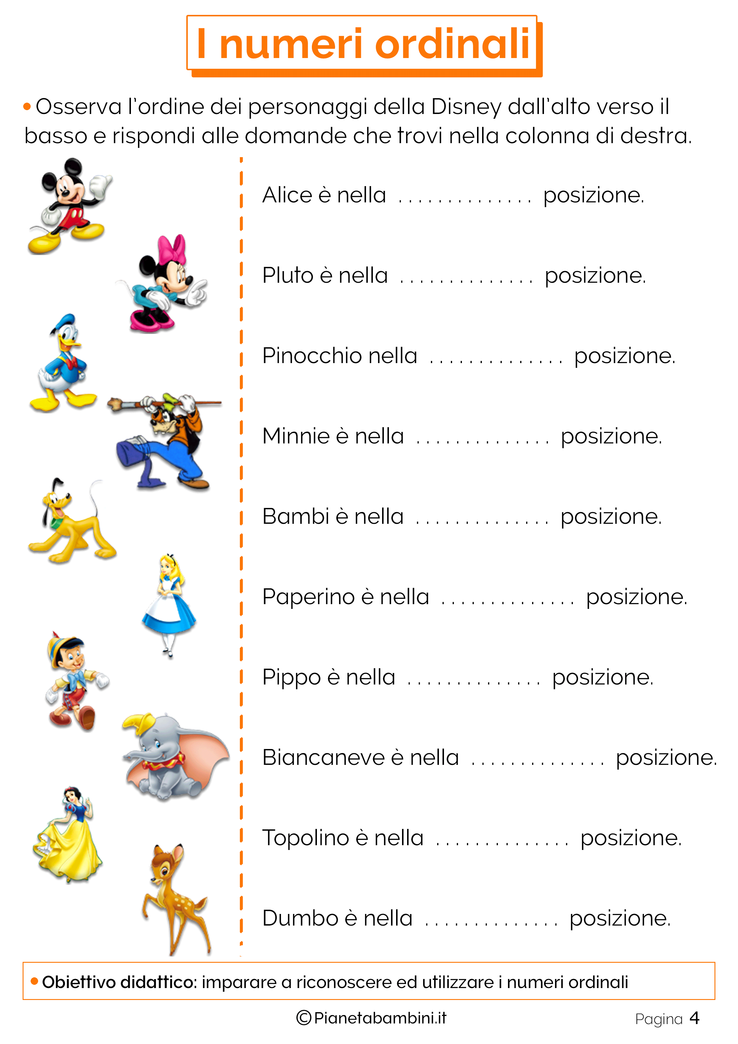 Schede Didattiche Sui Numeri Ordinali Per La Scuola Primaria