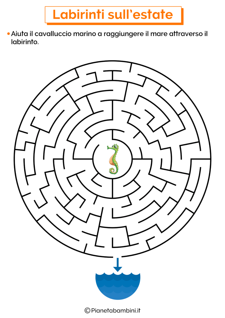 Labirinti sull'Estate da Stampare per Bambini | PianetaBambini.it
