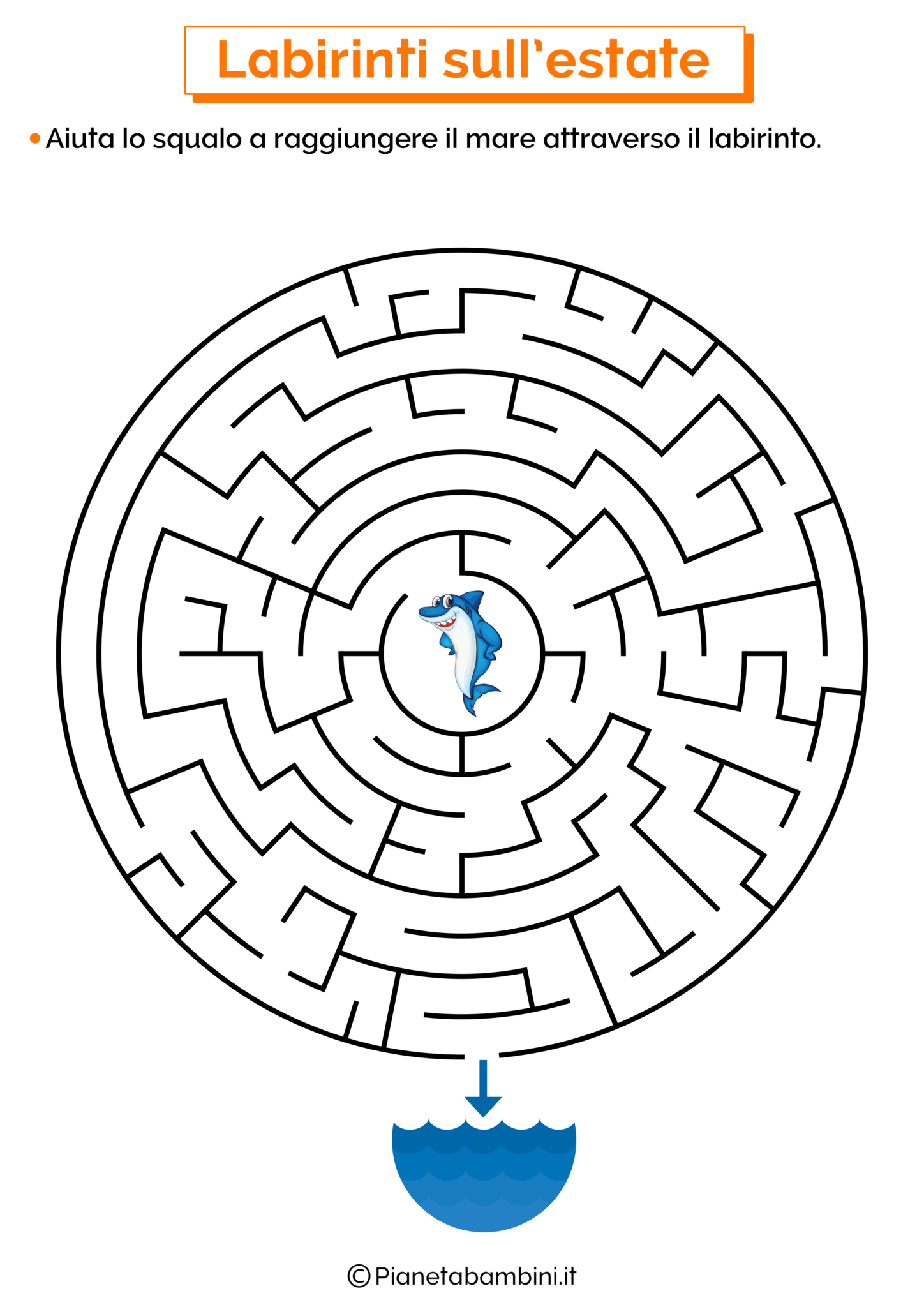 Labirinti sull'Estate da Stampare per Bambini | PianetaBambini.it