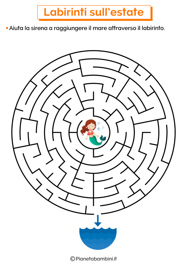 Labirinti sull'Estate da Stampare per Bambini | PianetaBambini.it