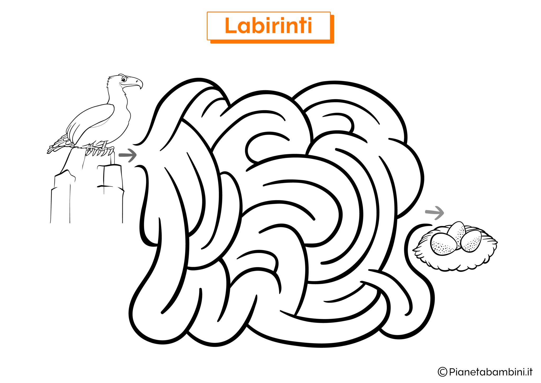Labirinti con gli Animali da Stampare per Bambini | PianetaBambini.it