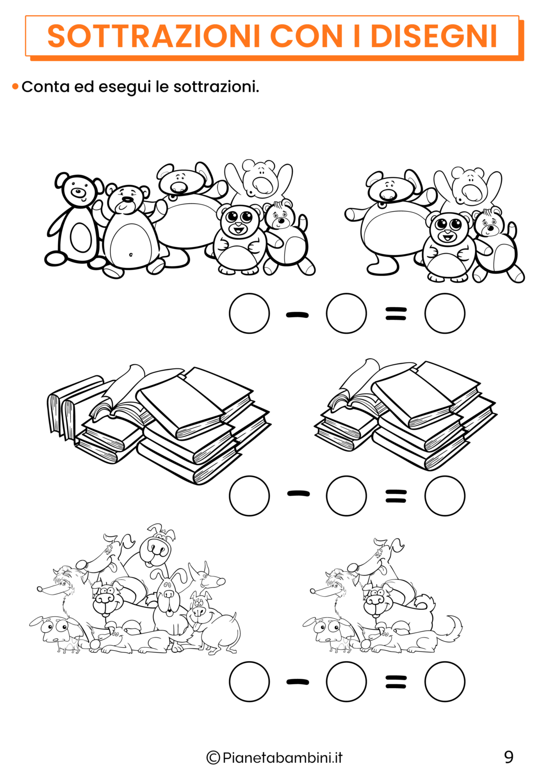 Addizioni e Sottrazioni con Disegni per Bambini | PianetaBambini.it