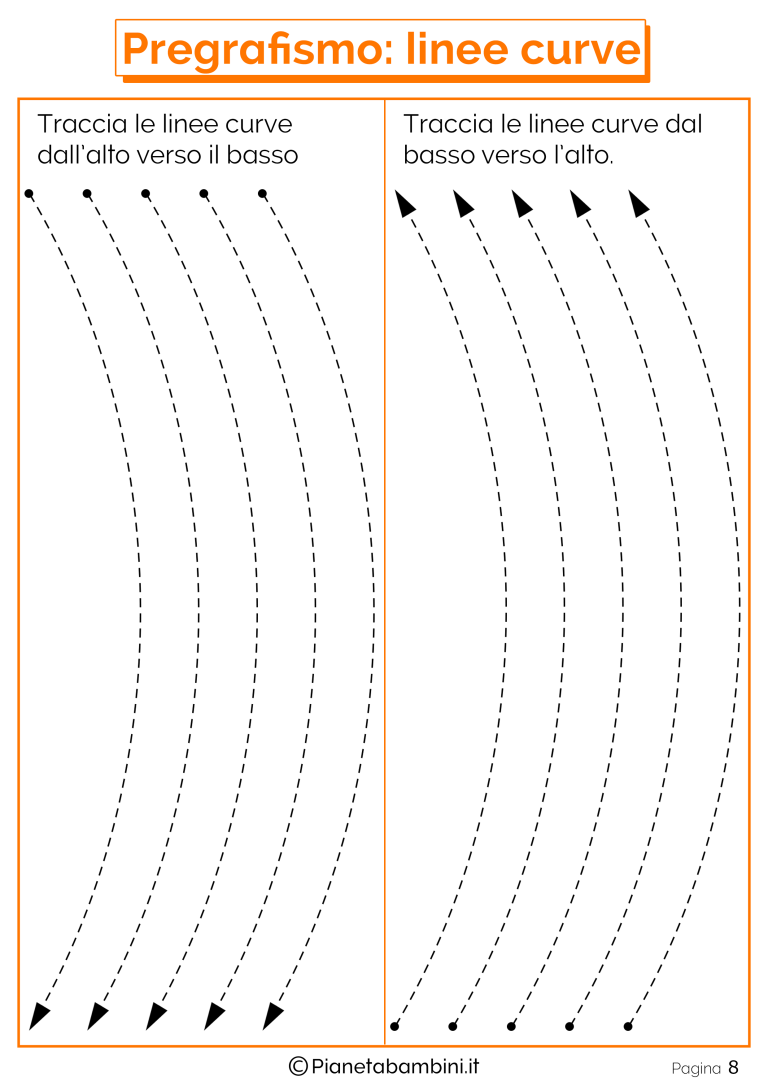 Schede di Pregrafismo di Percorsi con Linee Rette e Curve ...