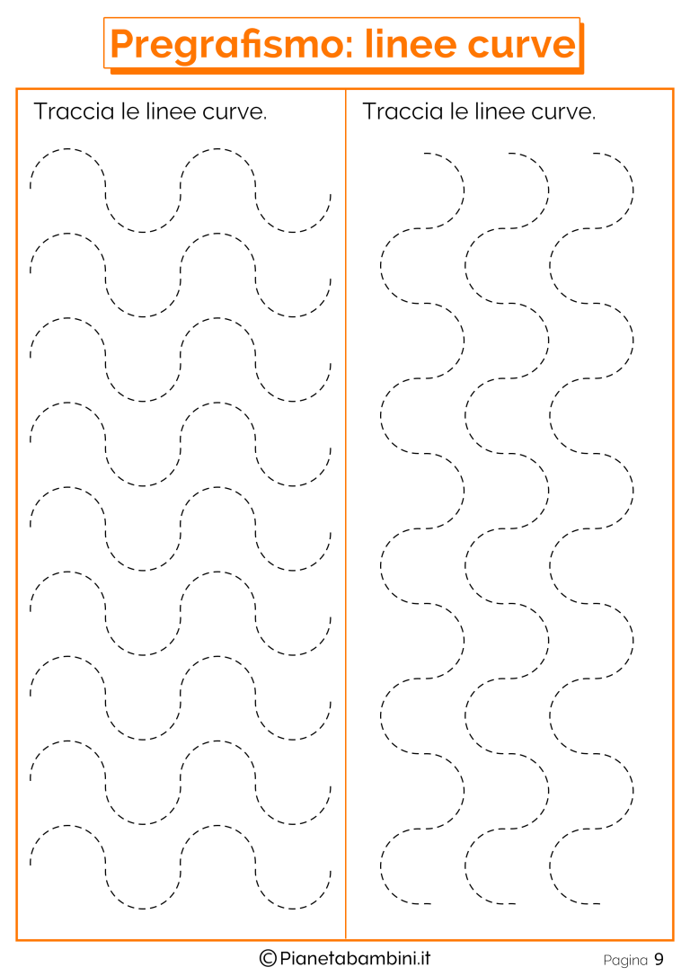 Schede di Pregrafismo di Percorsi con Linee Rette e Curve ...