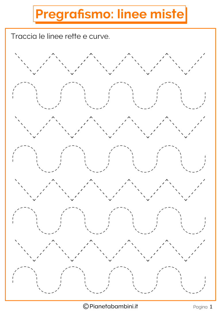 Schede di Pregrafismo di Percorsi con Linee Rette e Curve ...