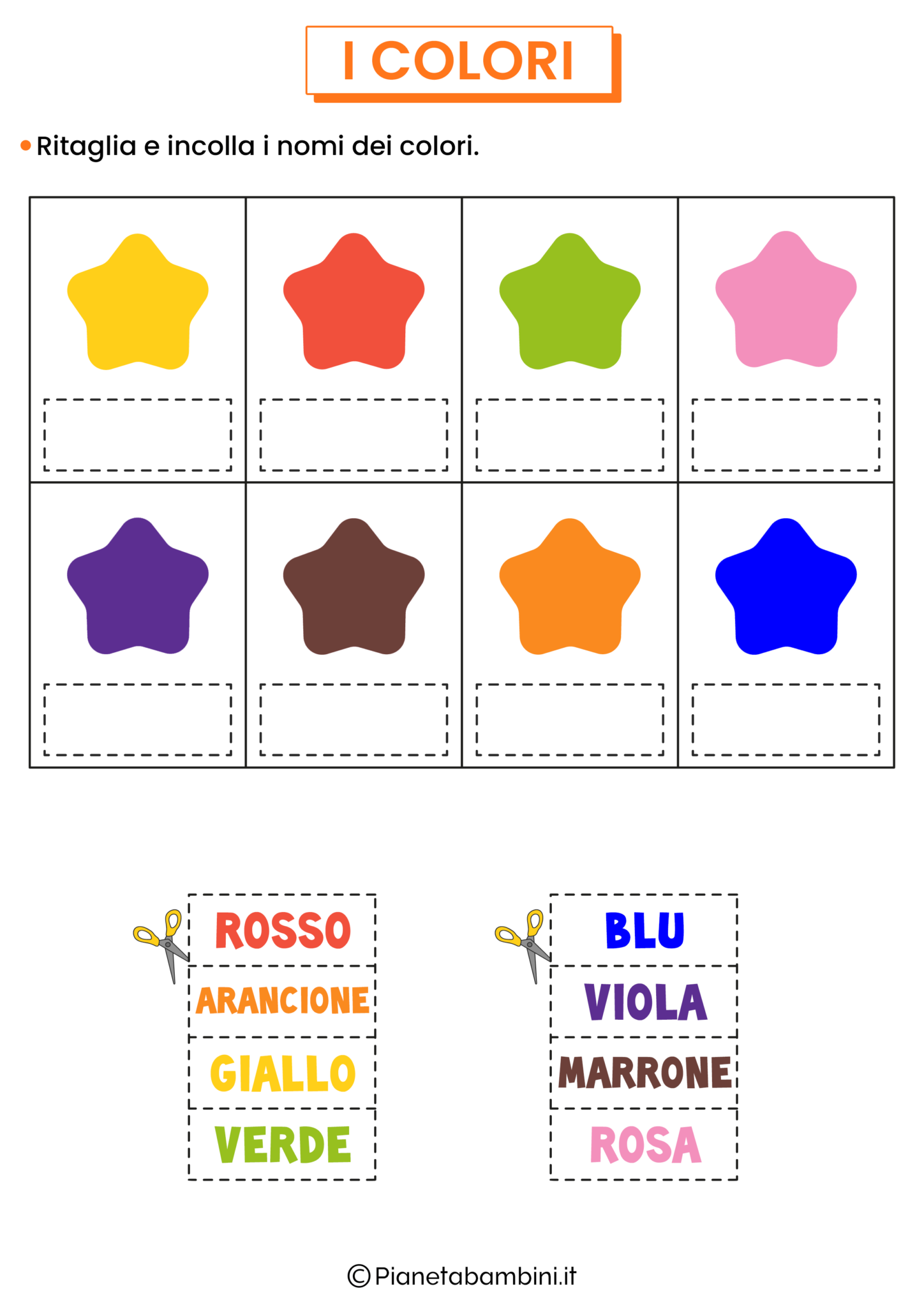 Schede per Insegnare i Colori ai Bambini da Stampare | PianetaBambini.it