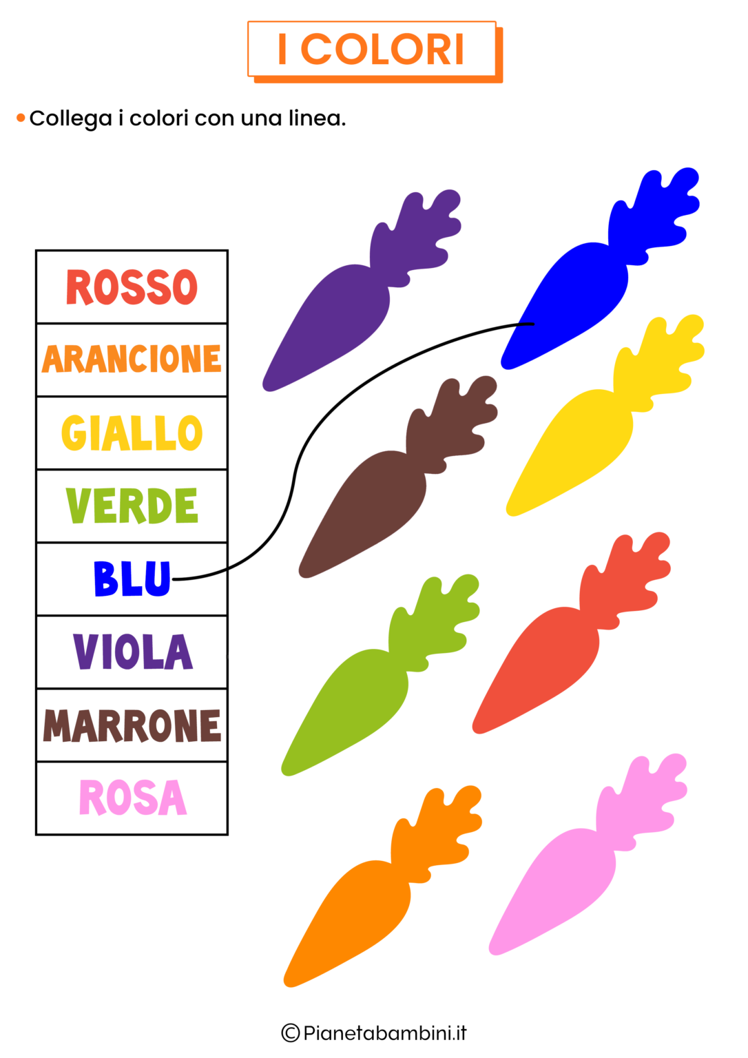 Schede per Insegnare i Colori ai Bambini da Stampare | PianetaBambini.it