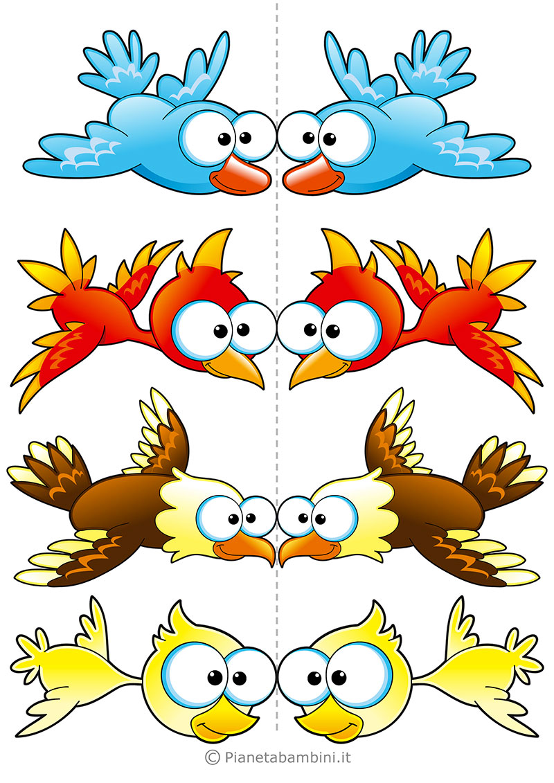 Uccelli Colorati da Stampare e Ritagliare per Decorazioni ...