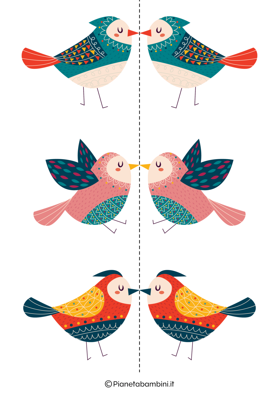 Uccelli Colorati da Stampare e Ritagliare per Decorazioni ...