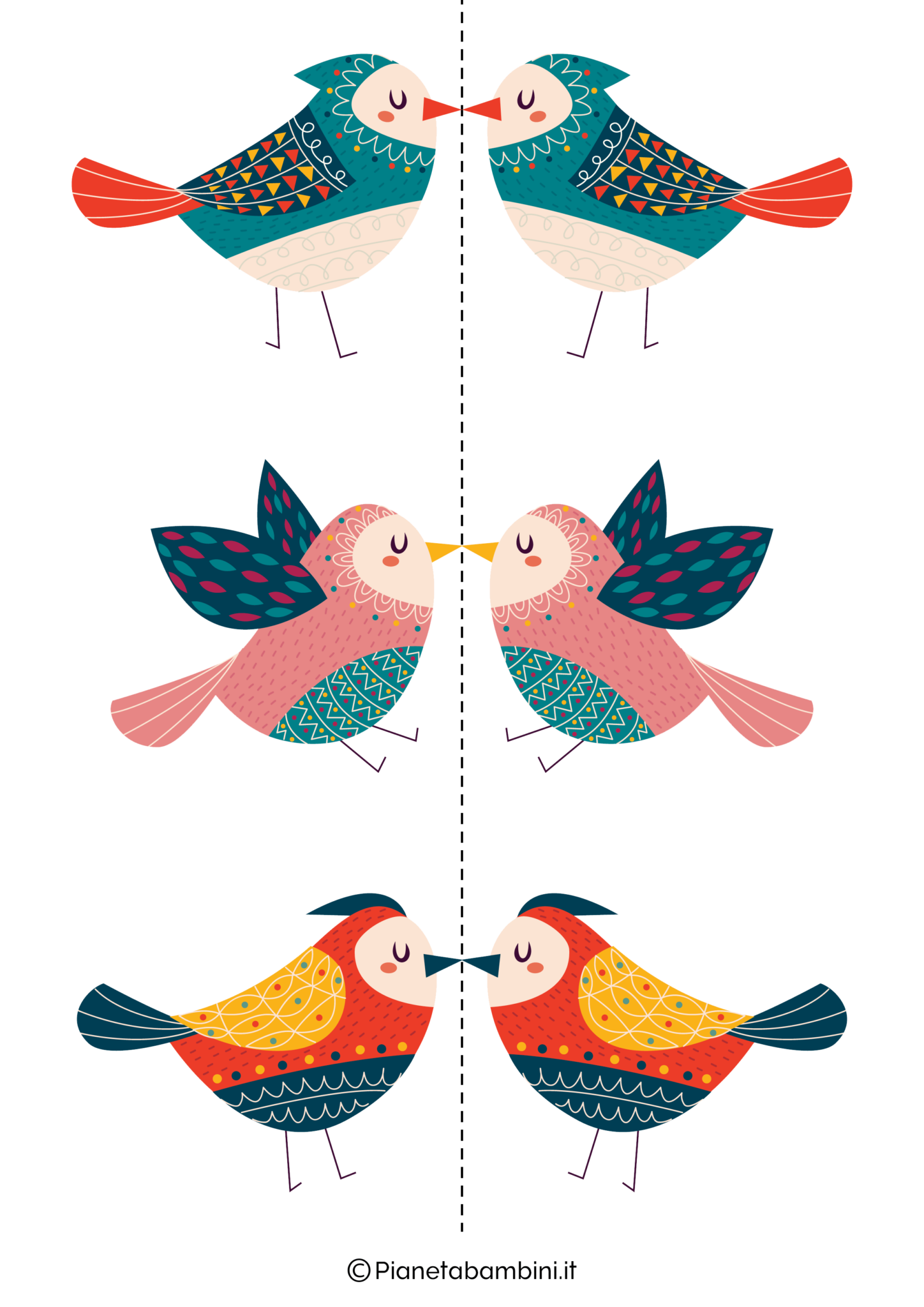 Uccelli Colorati da Stampare e Ritagliare per Decorazioni ...