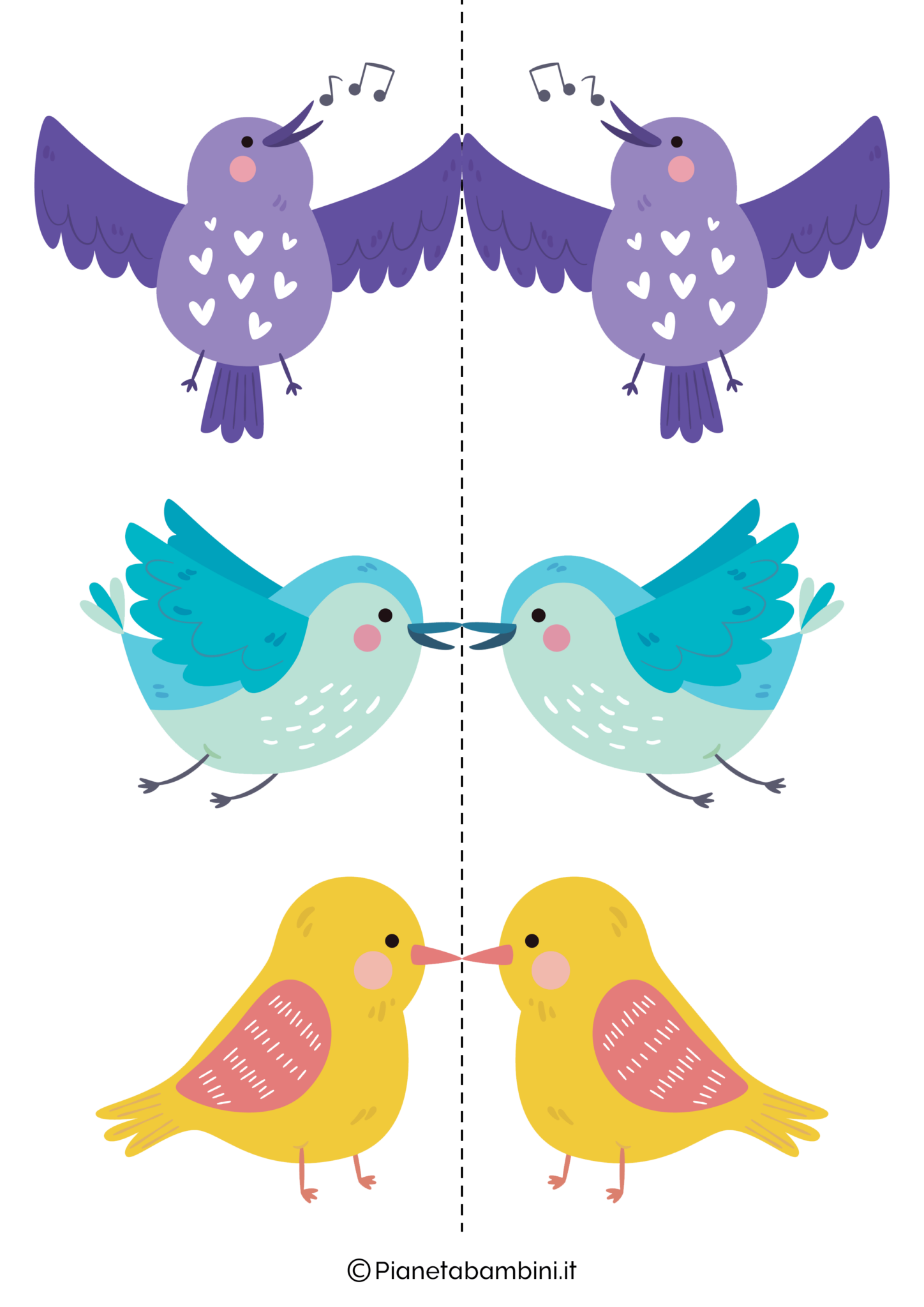 Uccelli Colorati da Stampare e Ritagliare per Decorazioni ...