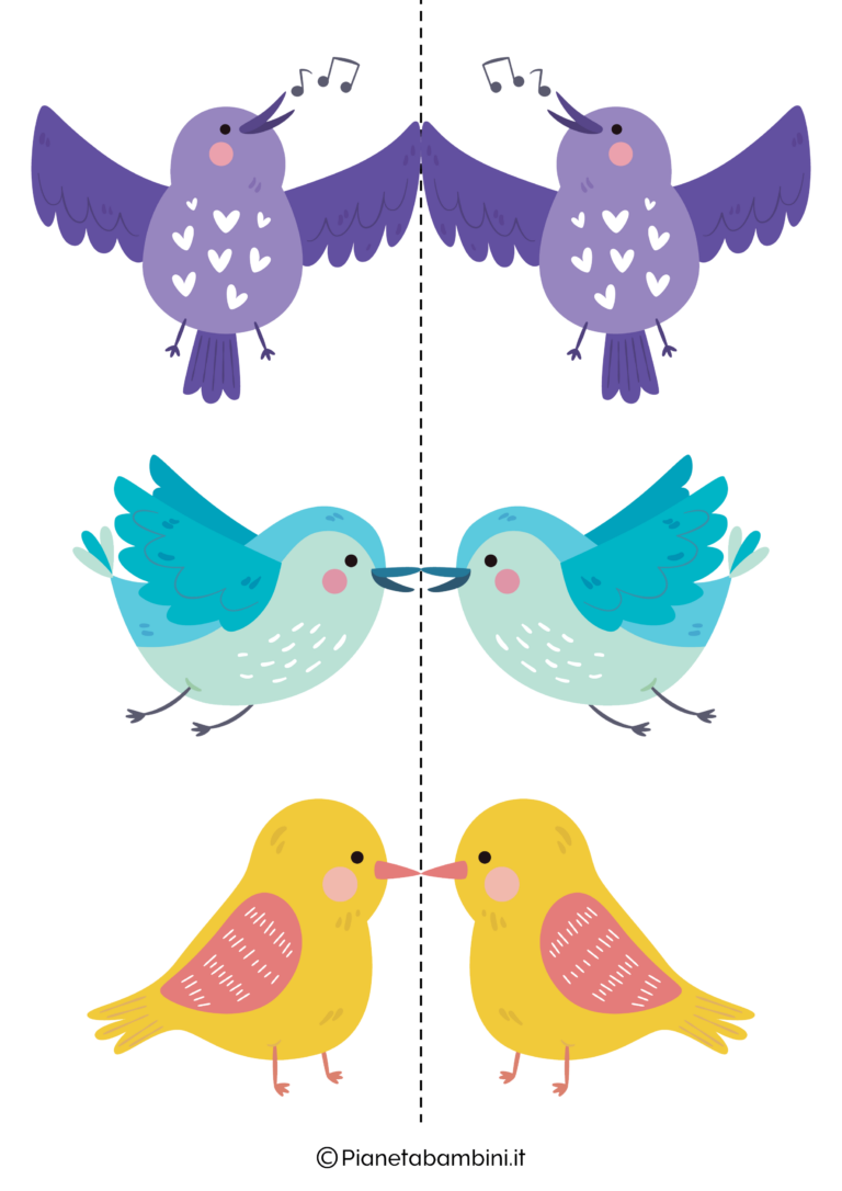 Uccelli Colorati da Stampare e Ritagliare per Decorazioni ...