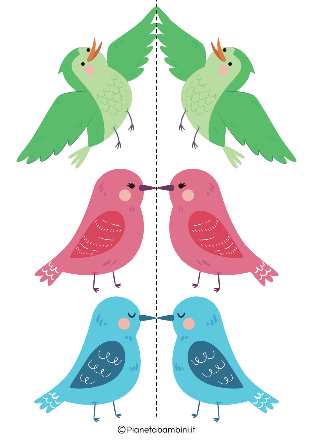 Uccelli Colorati da Stampare e Ritagliare per Decorazioni ...