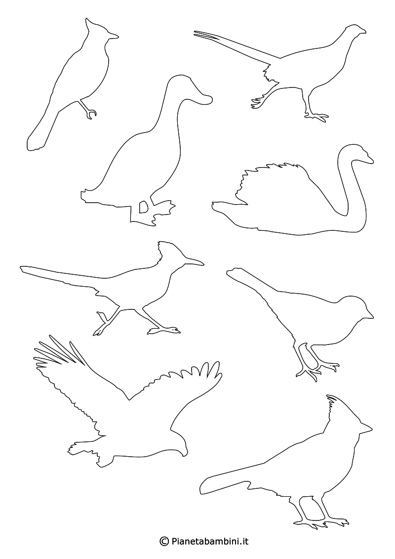 Sagome di Uccelli da Stampare e Ritagliare | PianetaBambini.it