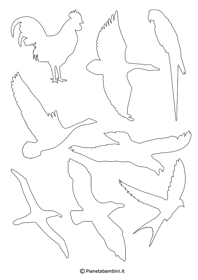 Sagome di Uccelli da Stampare e Ritagliare | PianetaBambini.it