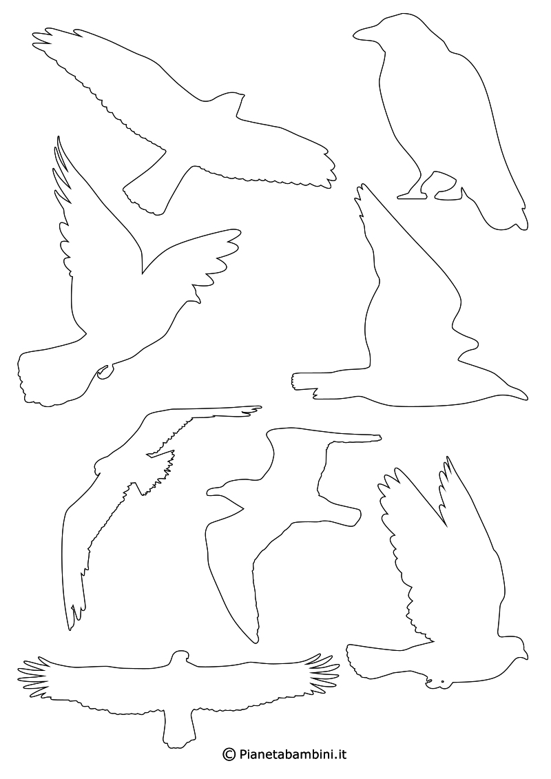 Sagome di Uccelli da Stampare e Ritagliare | PianetaBambini.it