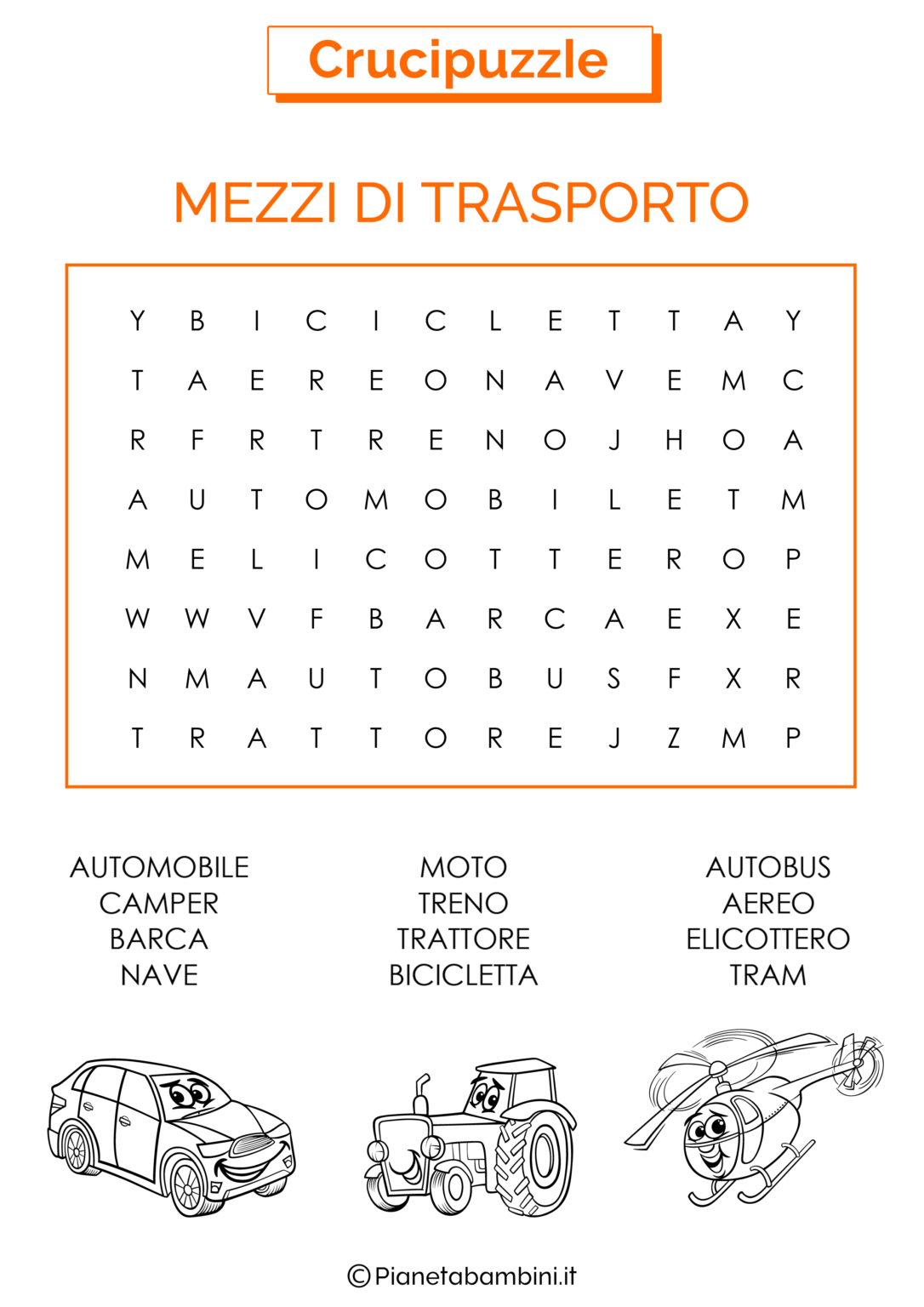 32 Crucipuzzle Facili da Stampare per Bambini | PianetaBambini.it