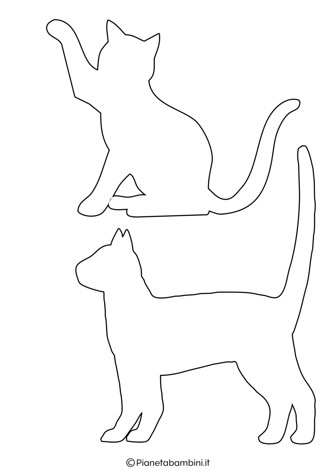 Sagome di Gatti da Stampare e Ritagliare | PianetaBambini.it