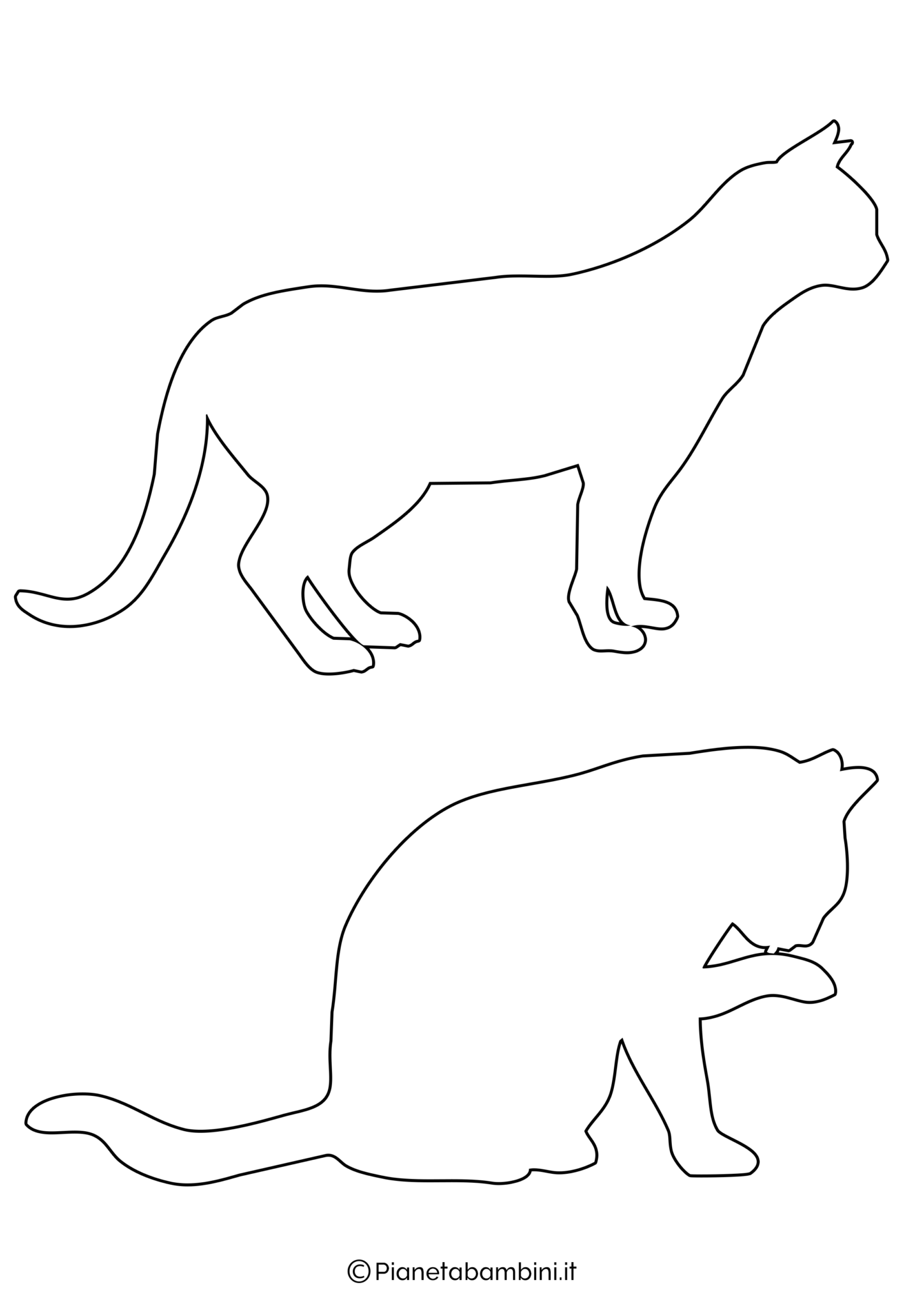 Sagome di Gatti da Stampare e Ritagliare | PianetaBambini.it