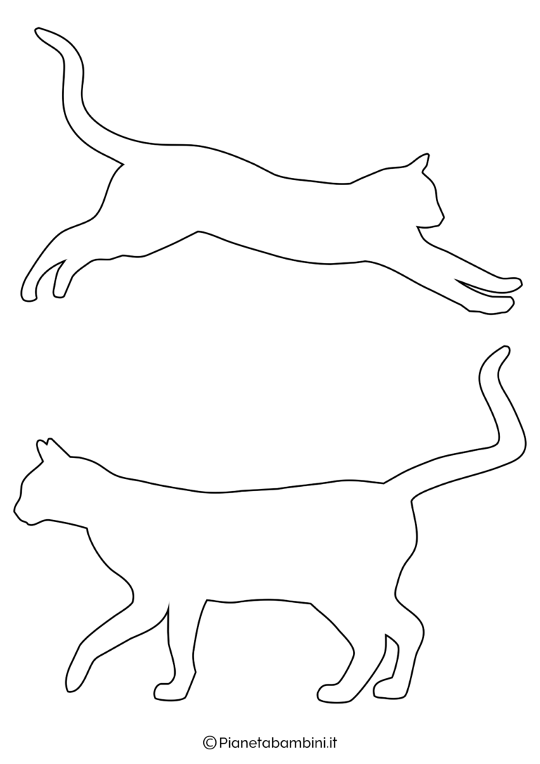 Sagome di Gatti da Stampare e Ritagliare | PianetaBambini.it