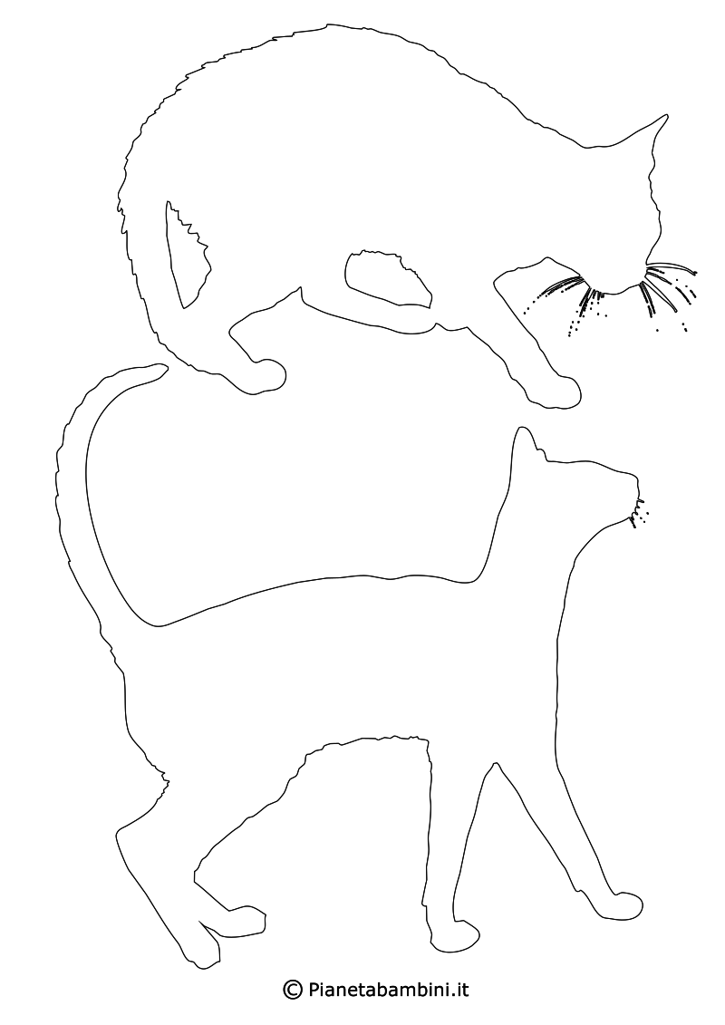 Sagome di Gatti da Stampare e Ritagliare | PianetaBambini.it