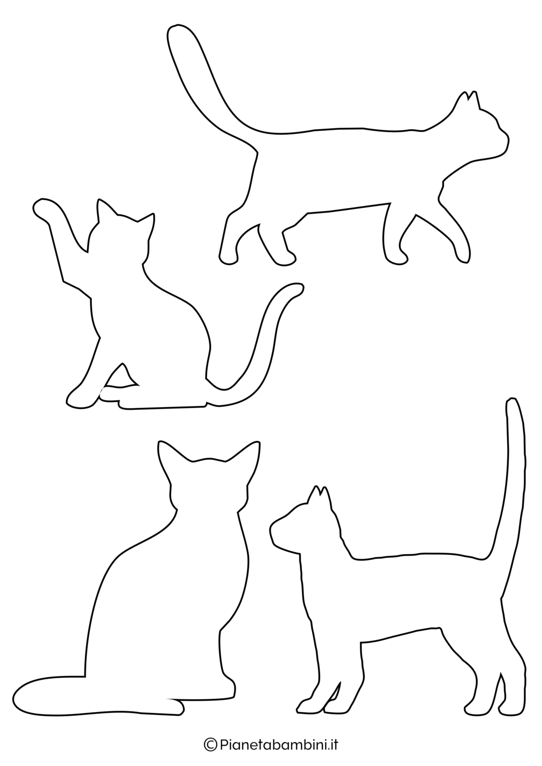 Sagome di Gatti da Stampare e Ritagliare | PianetaBambini.it