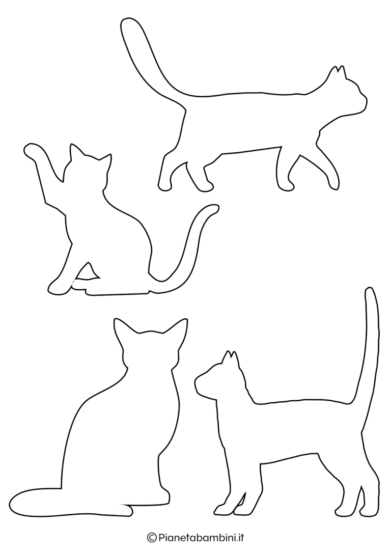 Sagome di Gatti da Stampare e Ritagliare | PianetaBambini.it