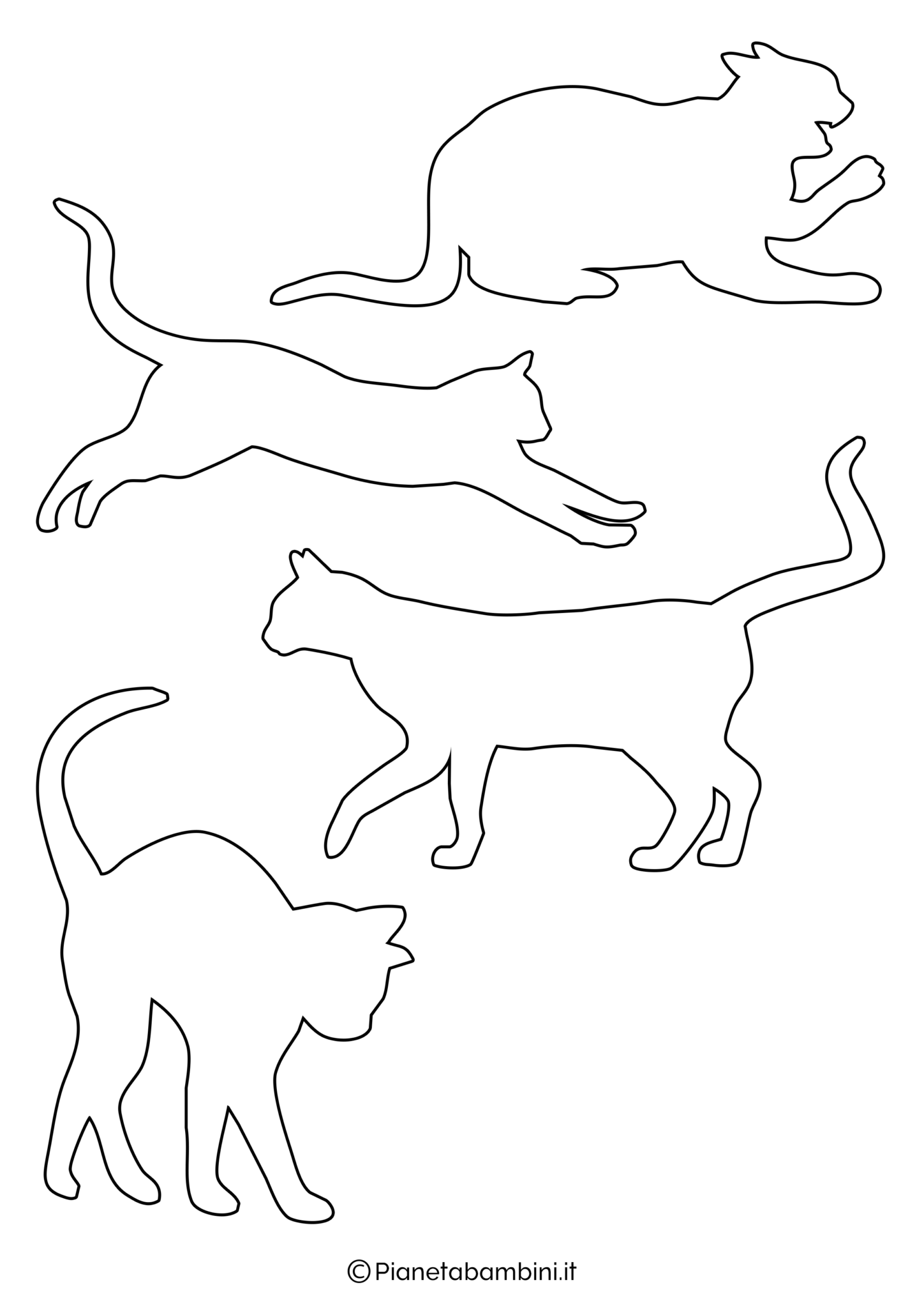 Sagome di Gatti da Stampare e Ritagliare | PianetaBambini.it