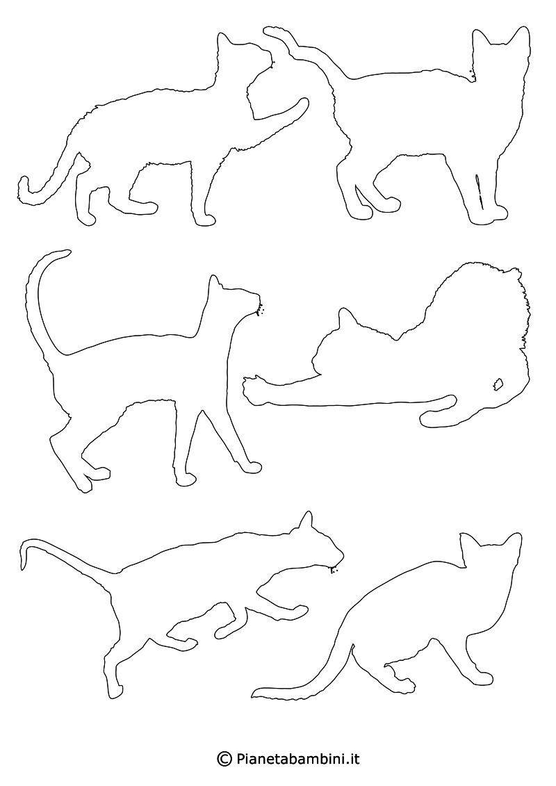 Sagome di Gatti da Stampare e Ritagliare | PianetaBambini.it