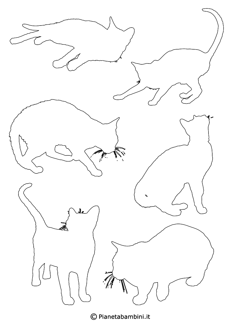 Sagome di Gatti da Stampare e Ritagliare | PianetaBambini.it