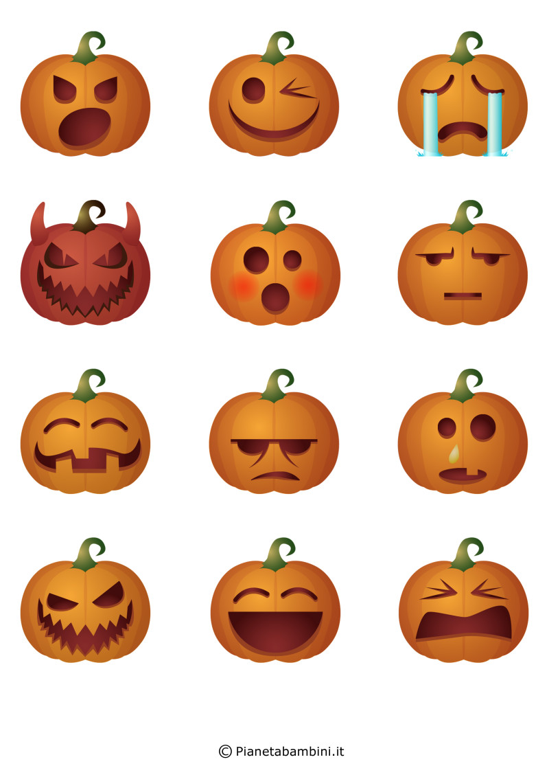 Immagini di Zucche di Halloween da Stampare e Ritagliare ...