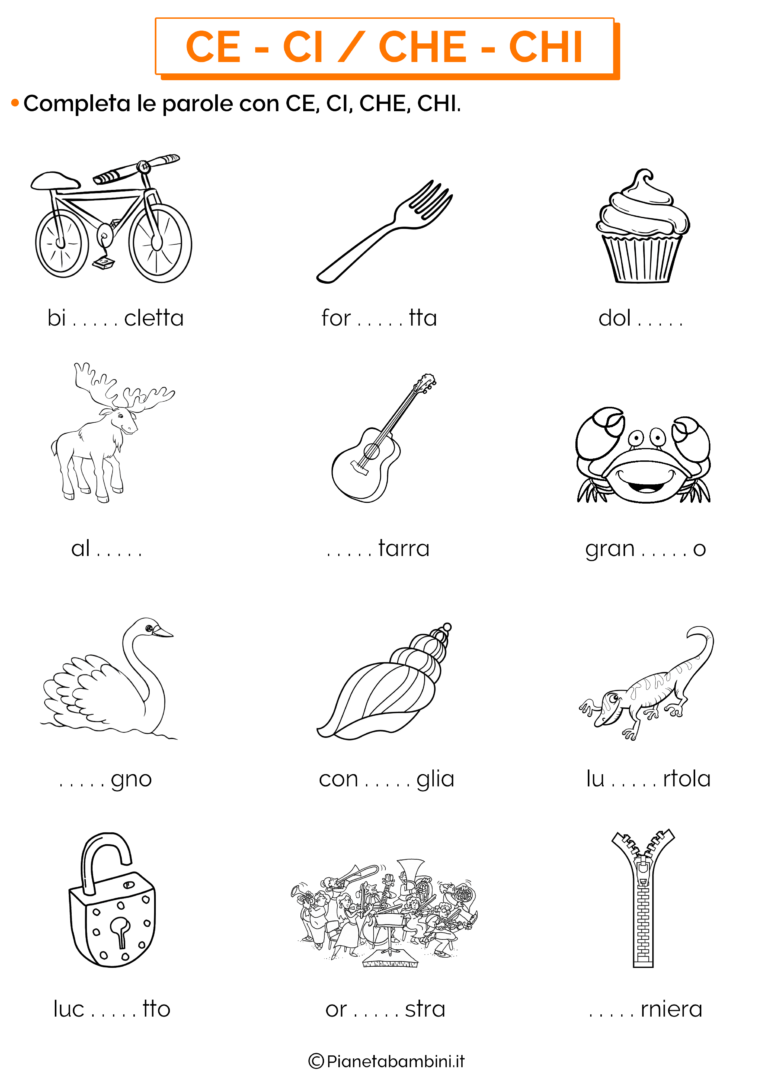 Schede Didattiche su CE-CI e CHE-CHI da Stampare | PianetaBambini.it