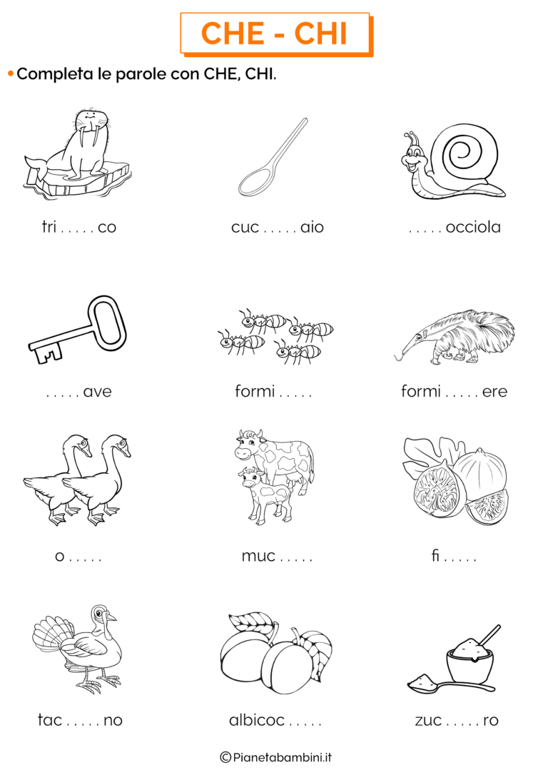 Schede Didattiche su CE-CI e CHE-CHI da Stampare | PianetaBambini.it