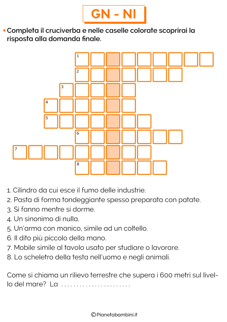 Schede Didattiche su GN-NI da Stampare | PianetaBambini.it