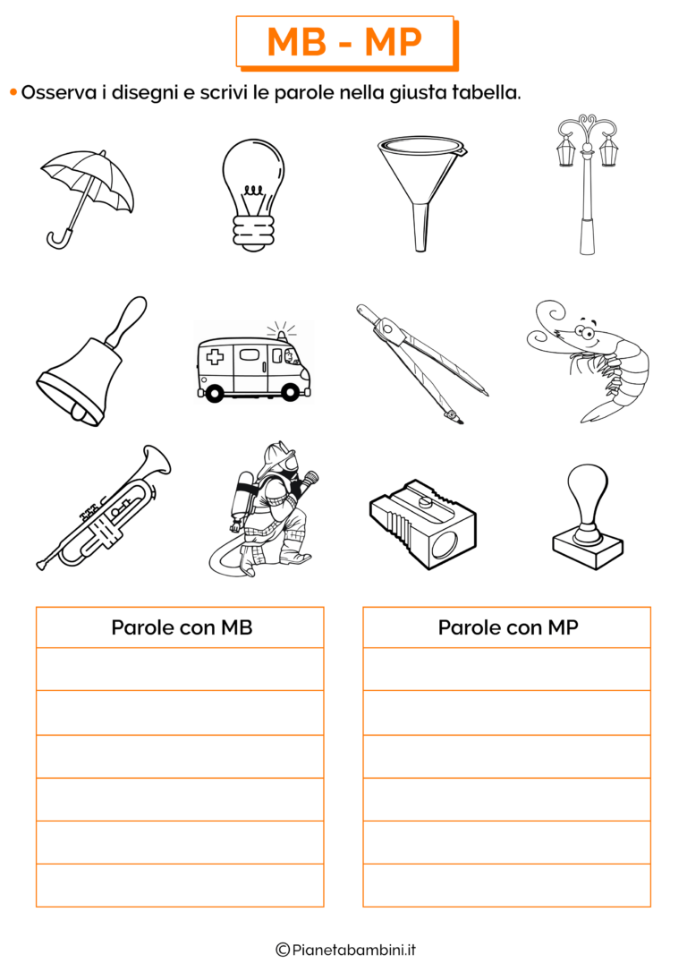 Schede Didattiche su MP e MB da Stampare | PianetaBambini.it