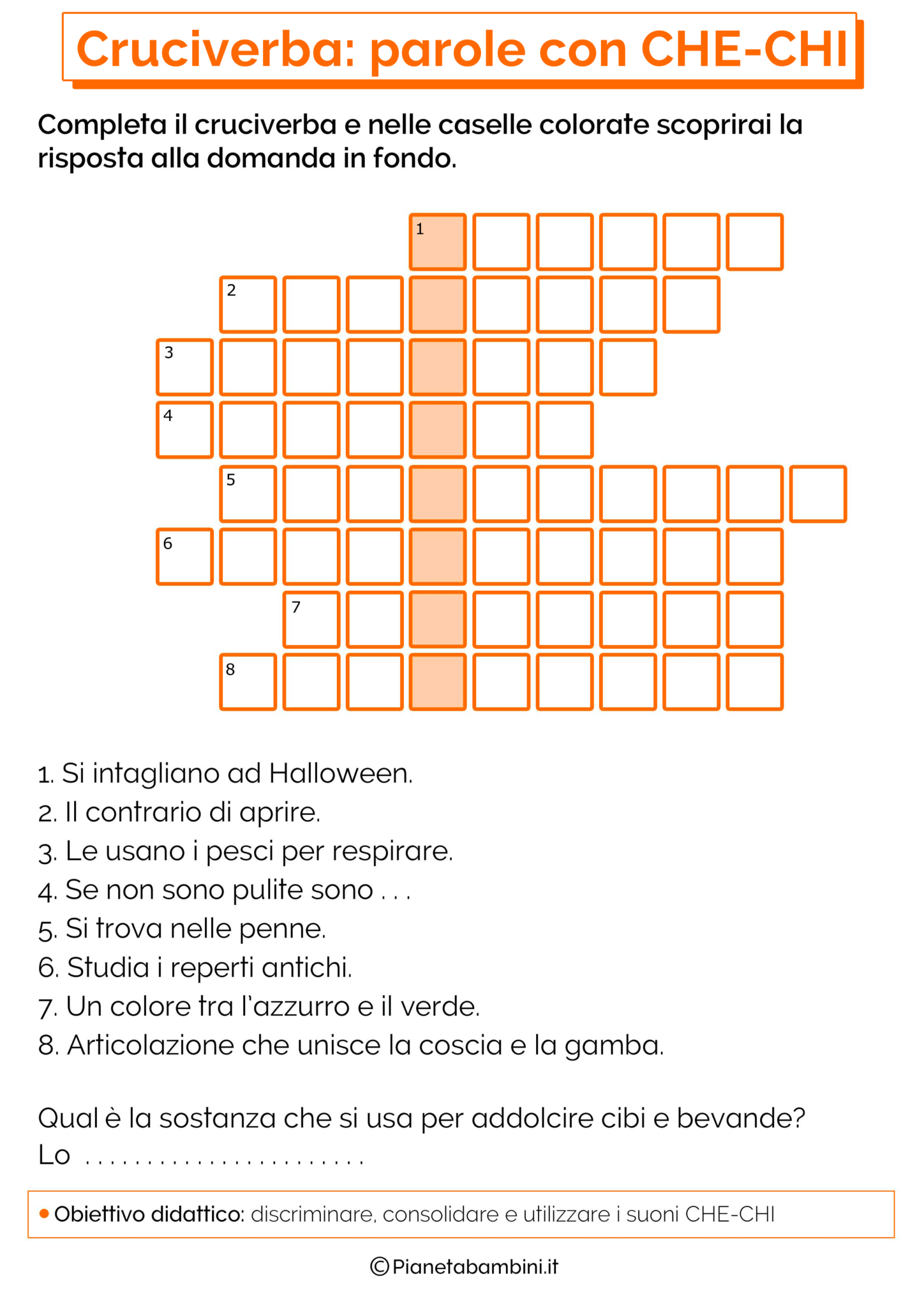 23 Cruciverba per Bambini di 6-7 Anni su Ortografia e Suoni Simili ...