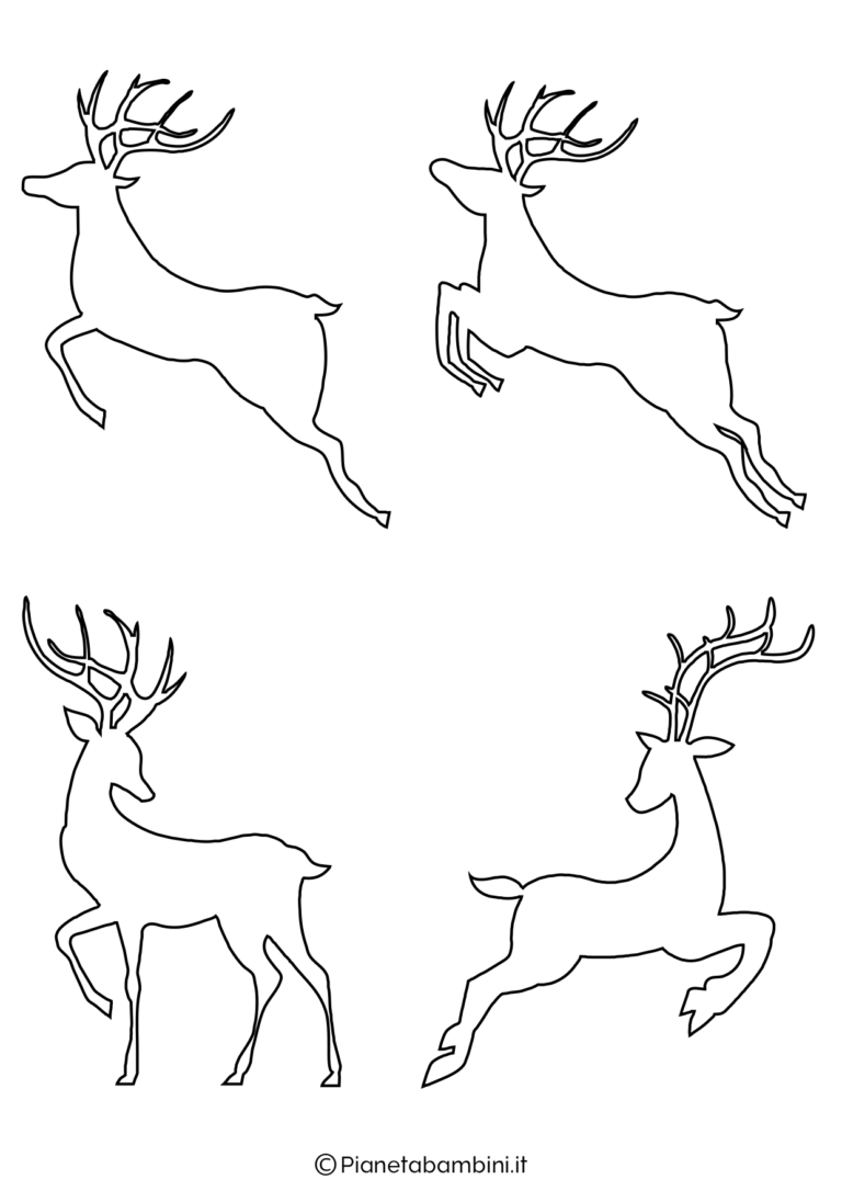 34 Sagome di Renne da Stampare e Ritagliare | PianetaBambini.it