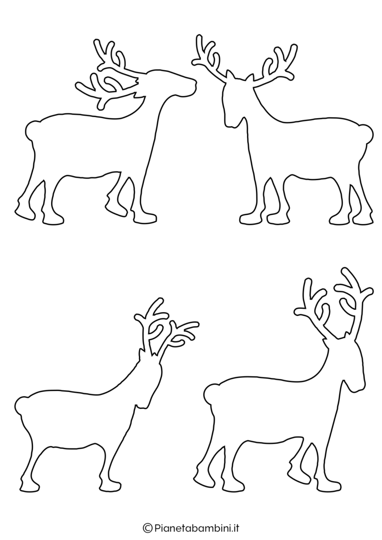 34 Sagome di Renne da Stampare e Ritagliare | PianetaBambini.it