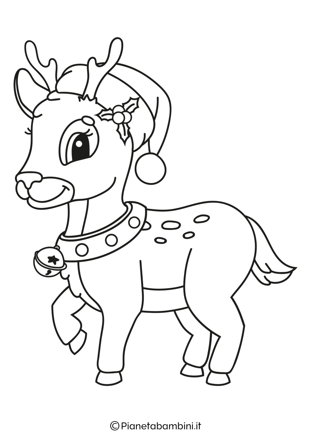 60 Disegni di Renne di Babbo Natale da Colorare | PianetaBambini.it