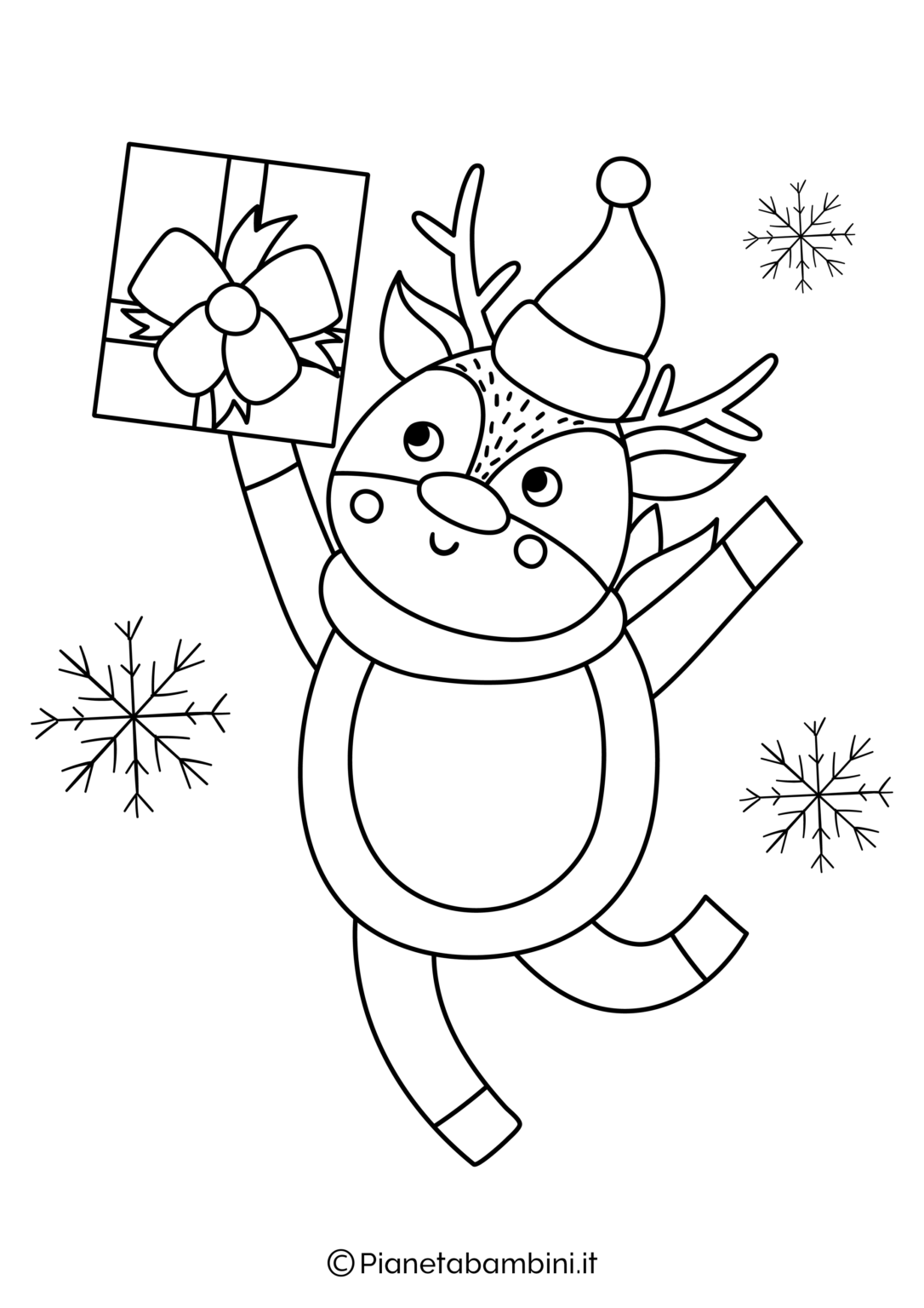 60 Disegni di Renne di Babbo Natale da Colorare | PianetaBambini.it