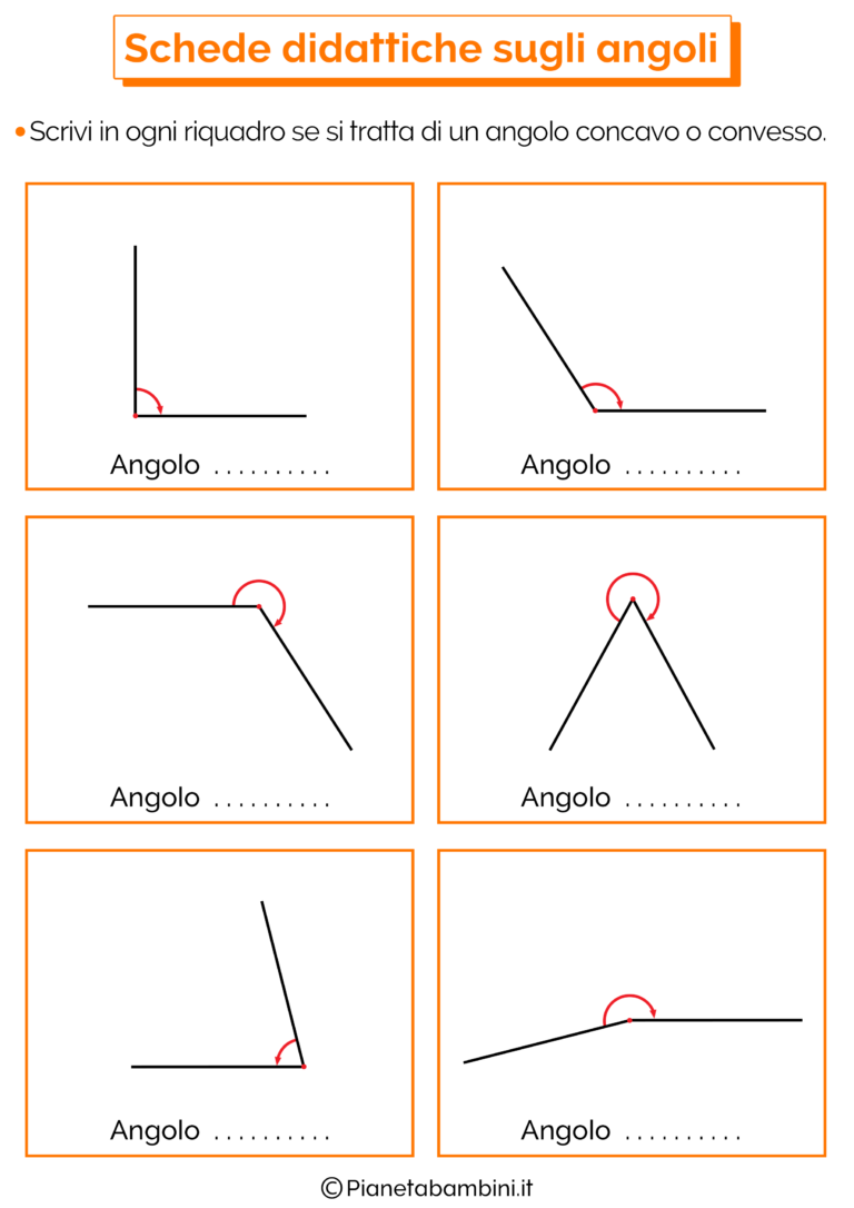 Schede Didattiche sugli Angoli per la Scuola Primaria | PianetaBambini.it