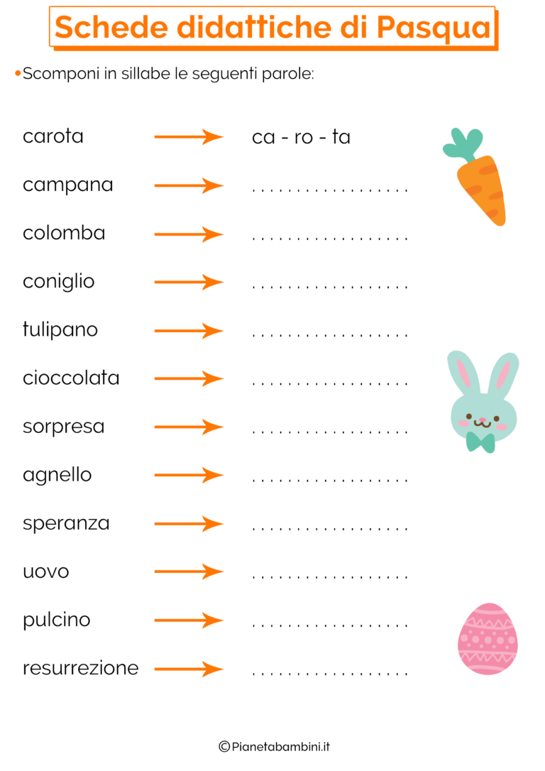 Schede Didattiche di Pasqua per la Scuola Primaria | PianetaBambini.it