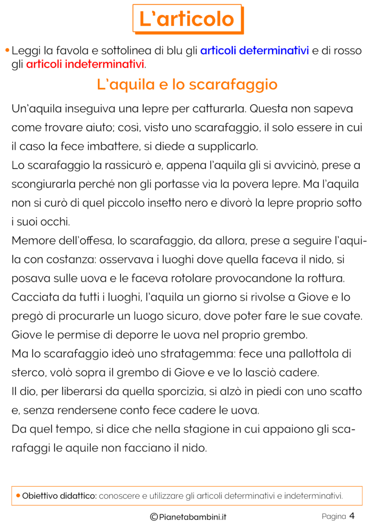 Articoli Determinativi e Indeterminativi: Esercizi per la Scuola ...