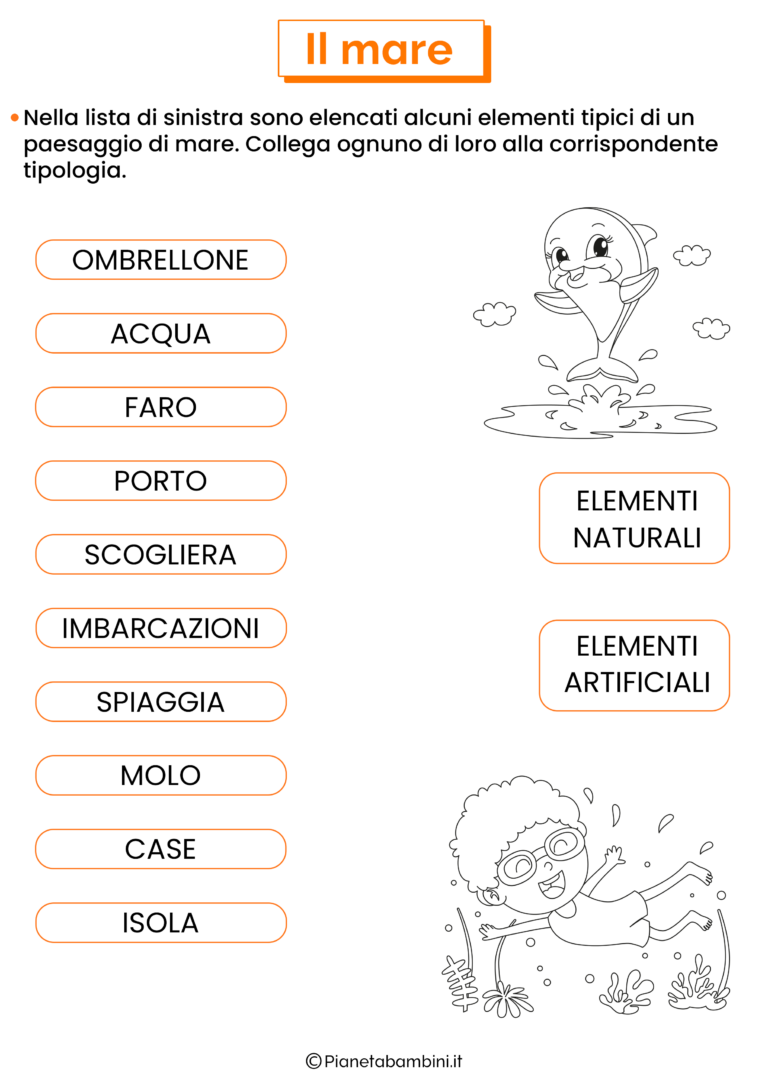 Il Mare: Schede Didattiche per la Scuola Primaria | PianetaBambini.it