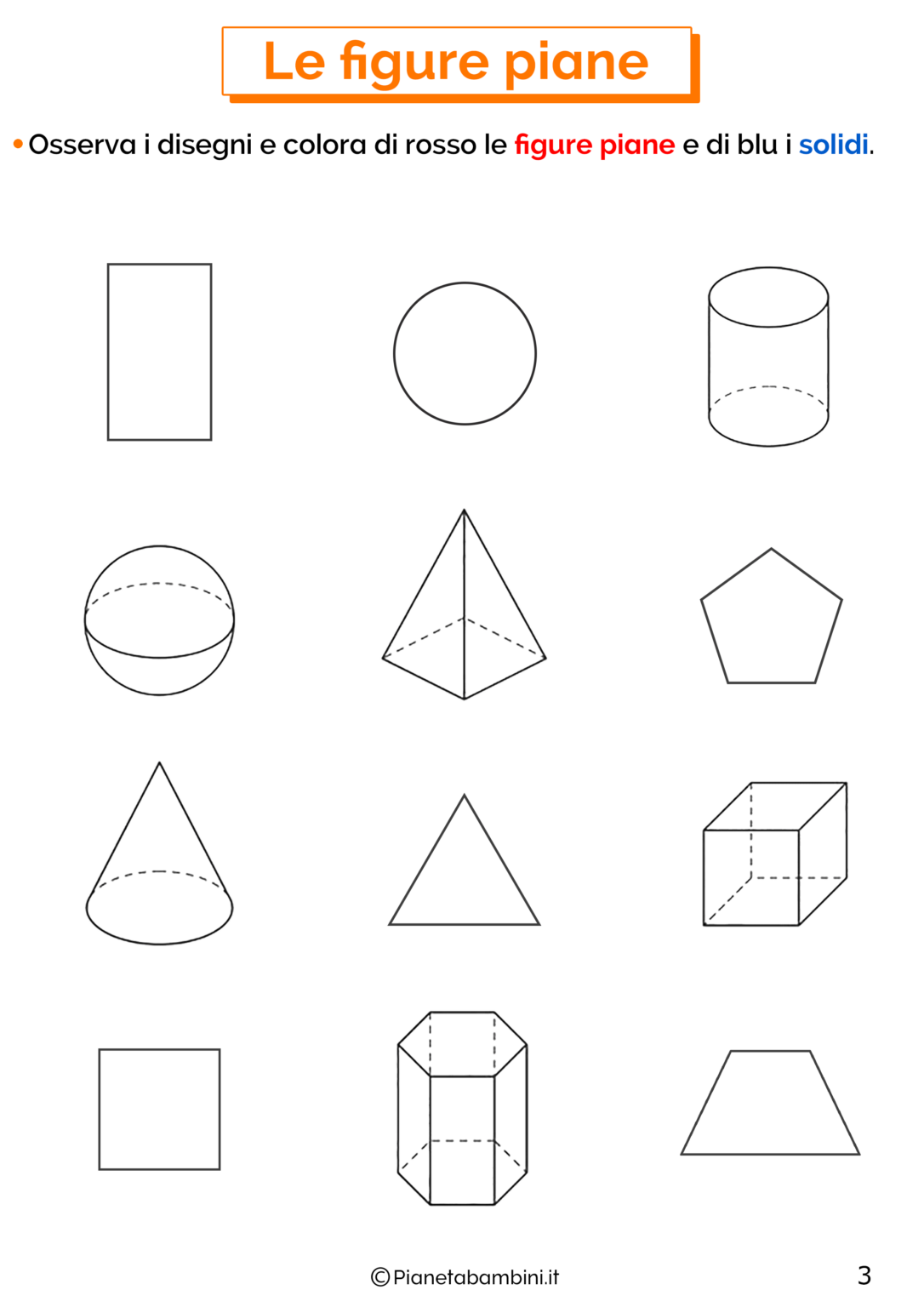 Figure Piane: Schede Didattiche per la Scuola Primaria | PianetaBambini.it