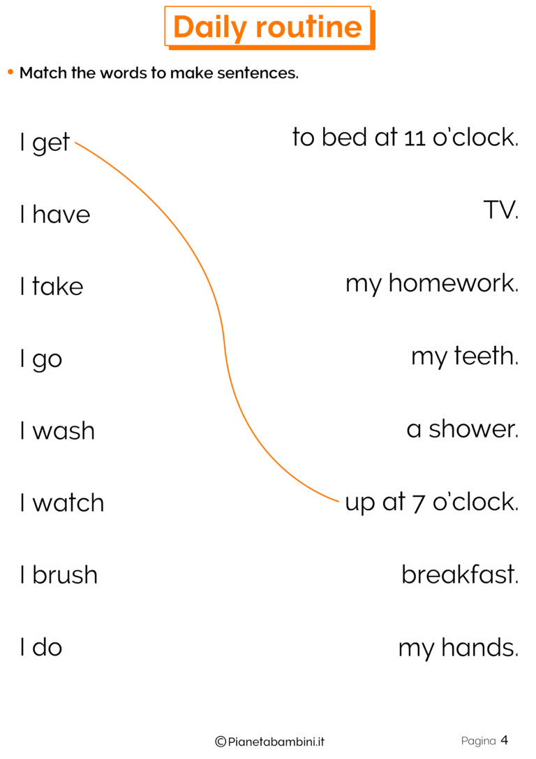 Daily Routine in Inglese: Schede per la Scuola Primaria | PianetaBambini.it