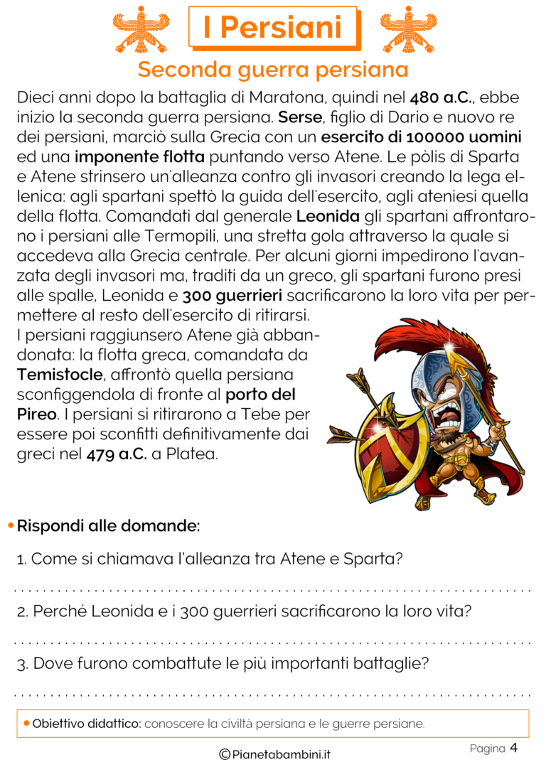 I Persiani: Schede Didattiche per la Scuola Primaria | PianetaBambini.it
