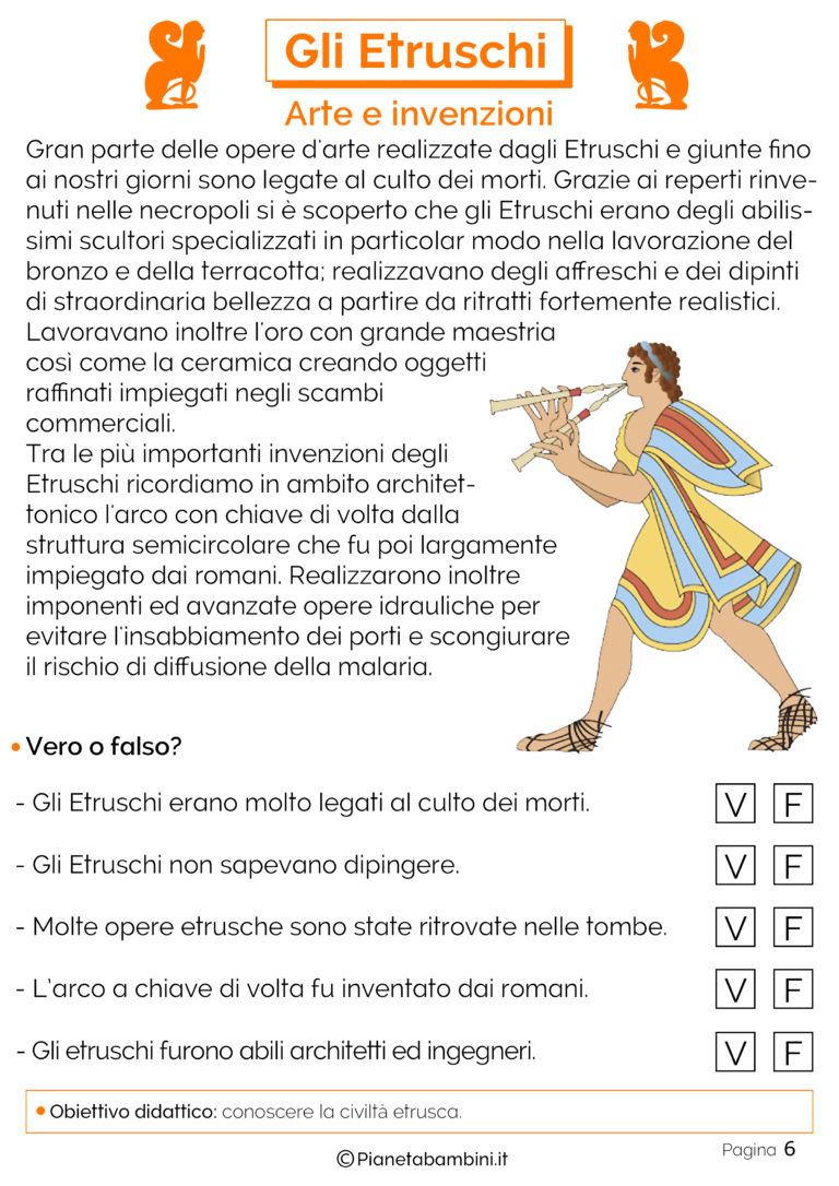 Gli Etruschi: Schede Didattiche per la Scuola Primaria | PianetaBambini.it