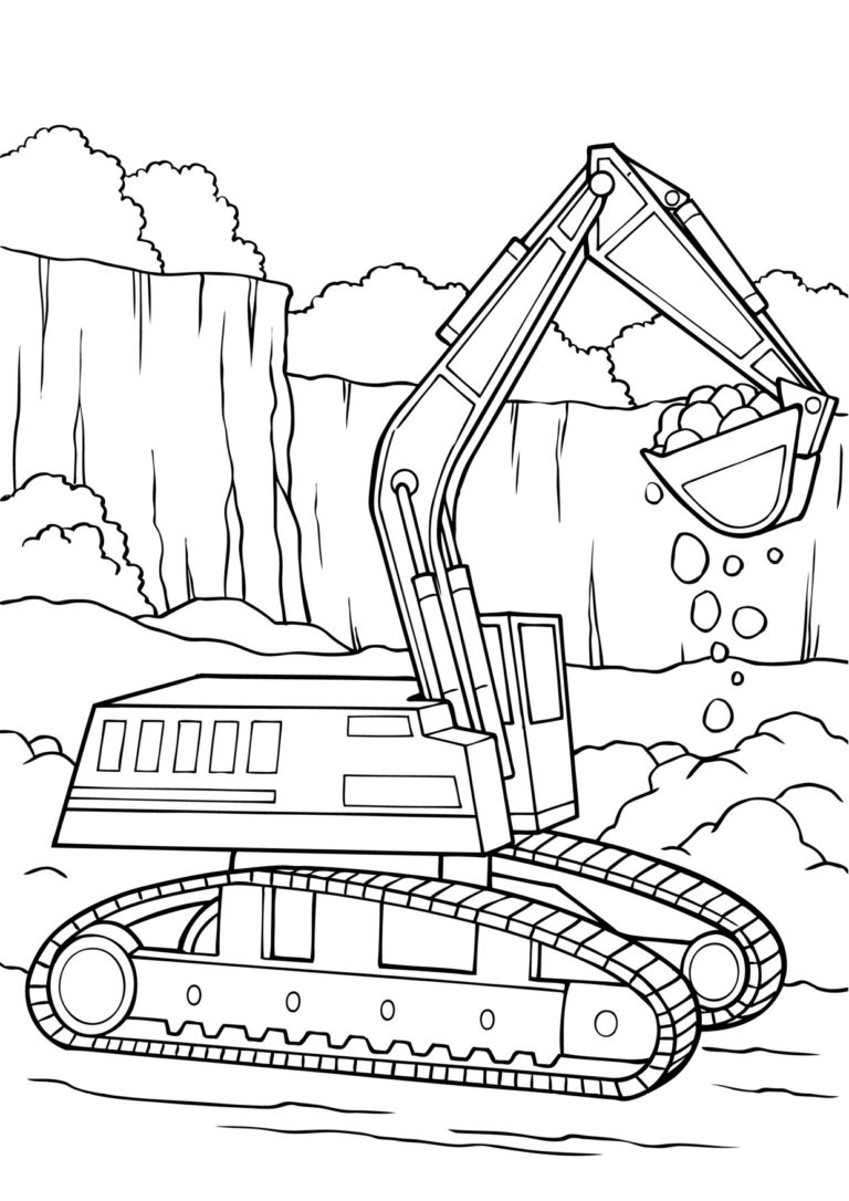 30 Disegni di Escavatori da Colorare | PianetaBambini.it