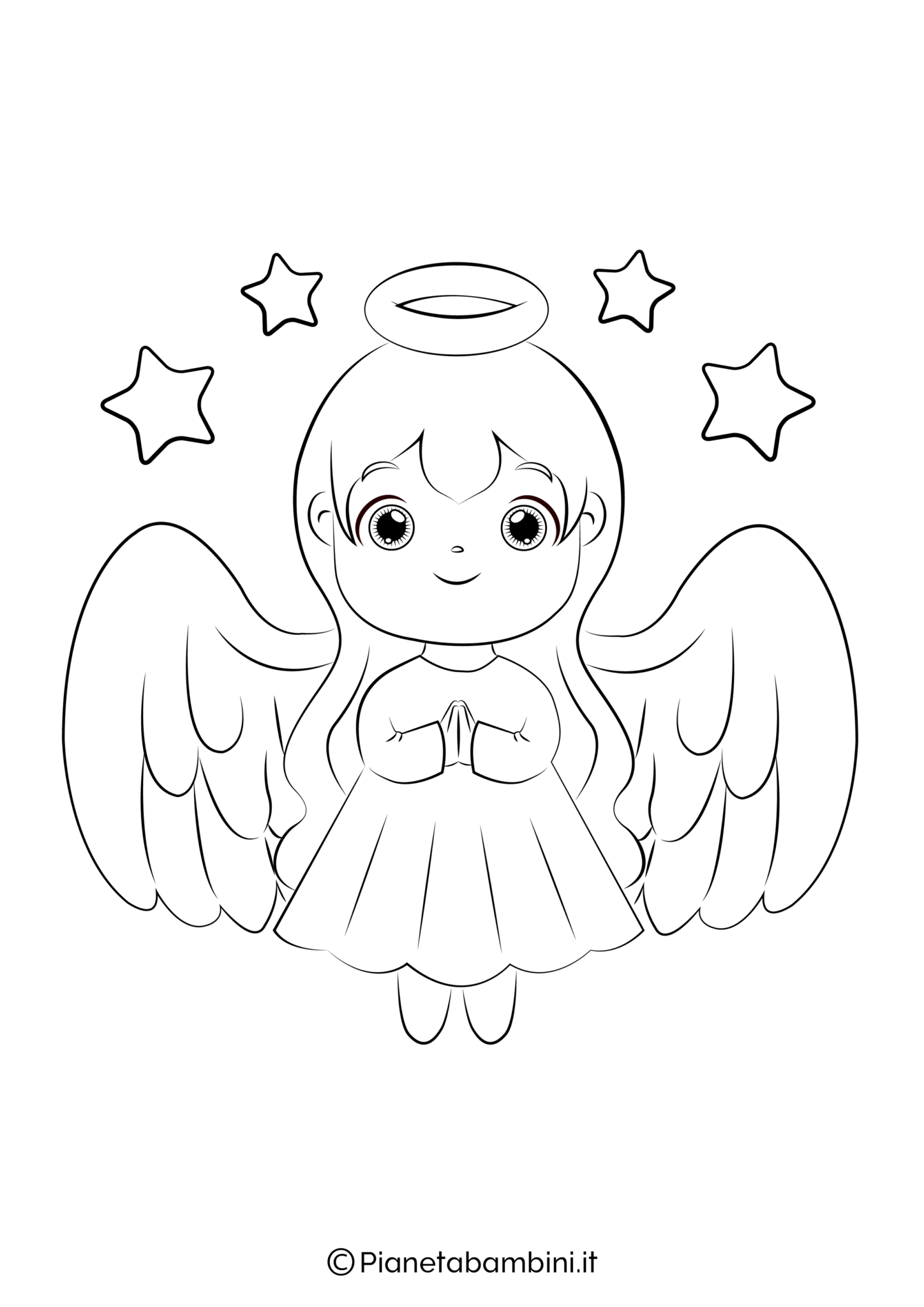 42 Disegni di Angeli da Colorare | PianetaBambini.it